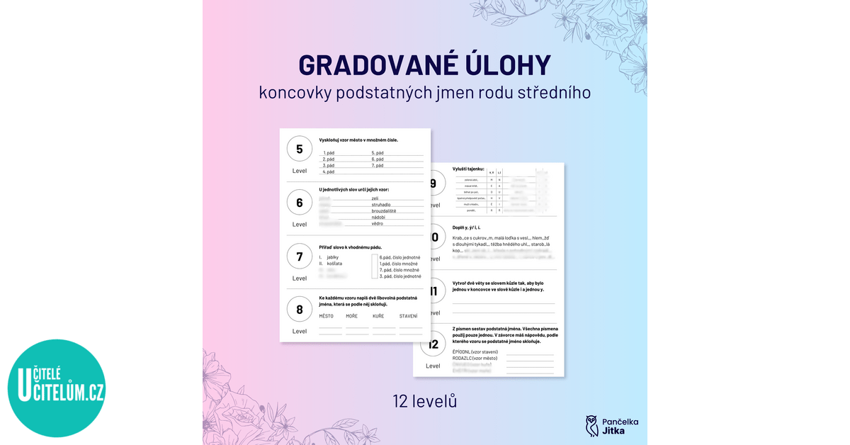 GRADOVANÉ ÚLOHY - koncovky podstatných jmen rodu středního - Český ...
