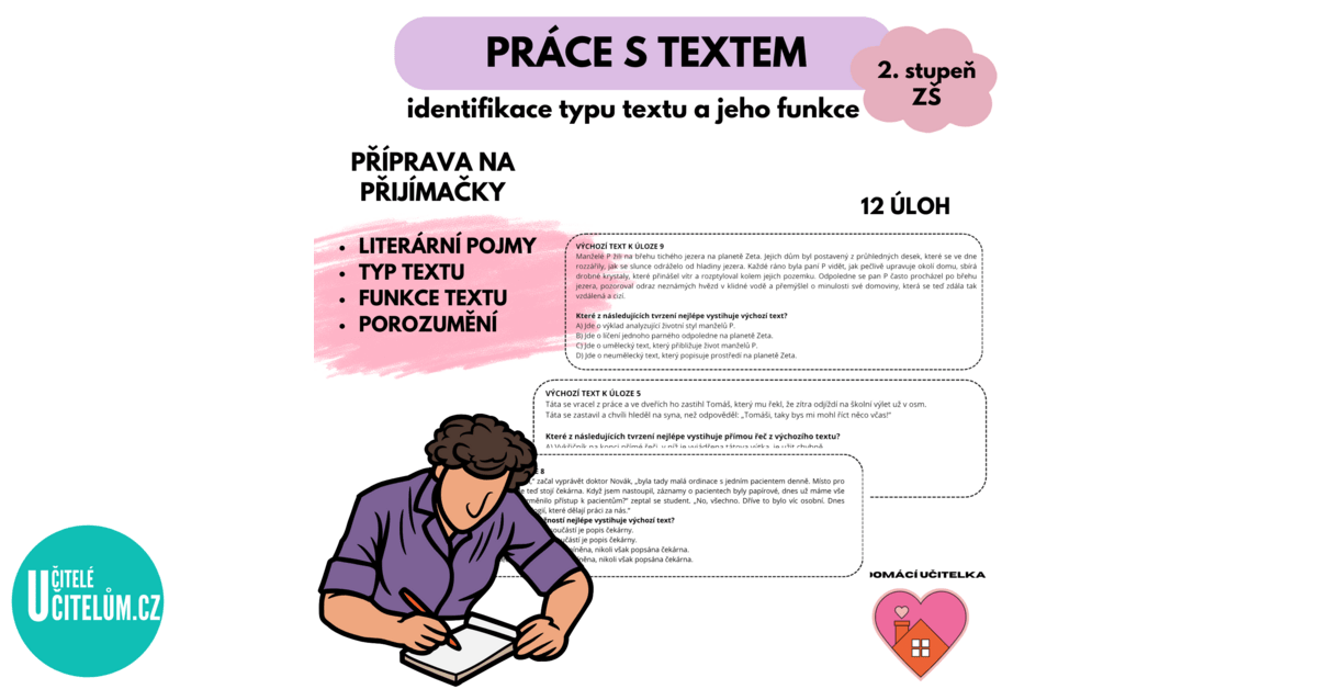 Práce s textem – příprava na přijímací zkoušky - Český jazyk ...