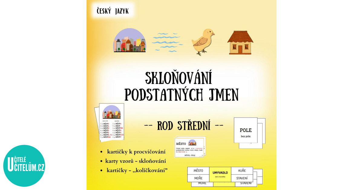Skloňování podstatných jmen - rod střední - Český jazyk - gramatika ...