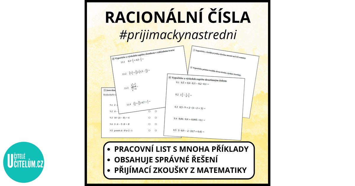 Racionální čísla - Matematika | UčiteléUčitelům.cz