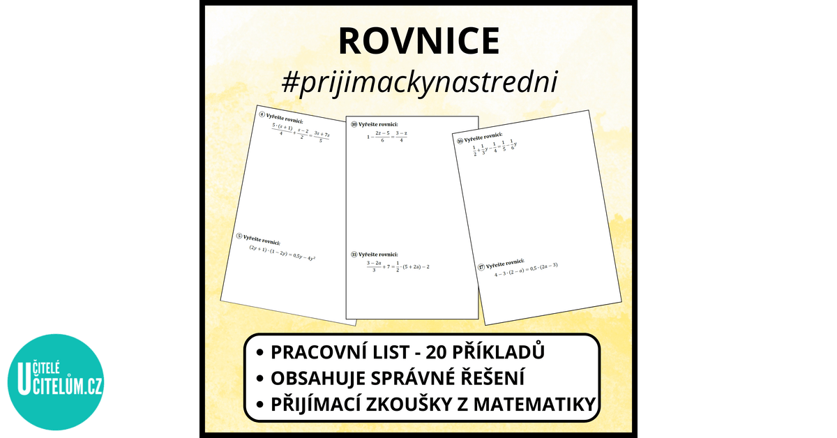 Lineární rovnice - Matematika | UčiteléUčitelům.cz