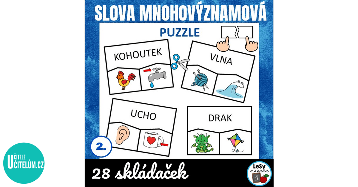 Slova mnohovýznamová - puzzle - Český jazyk | UčiteléUčitelům.cz