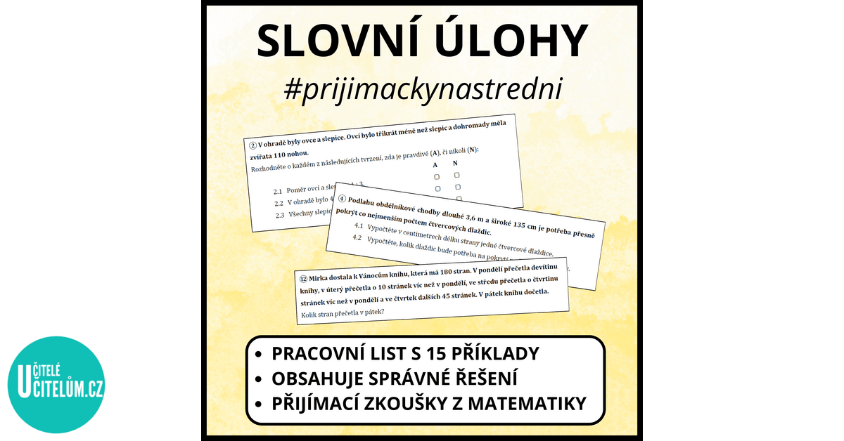 Slovní úlohy - Matematika | UčiteléUčitelům.cz