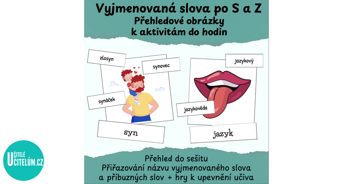 Vyjmenovaná slova po S a Z - přehledové obrázky k aktivitám do hodin ...