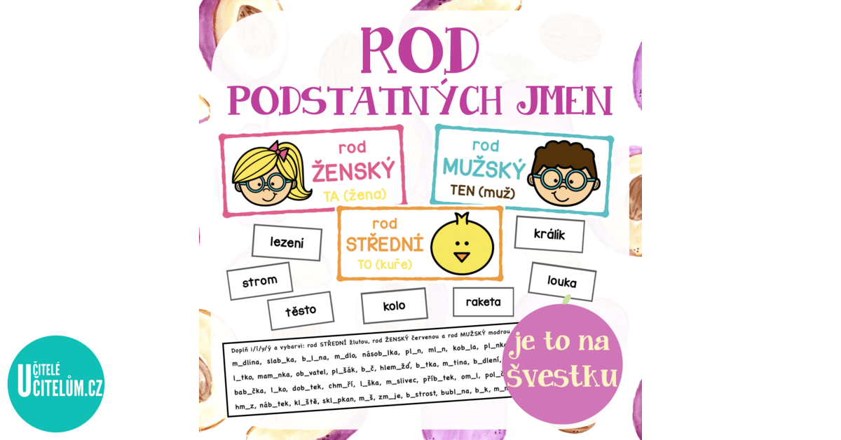 Rod podstatných jmen - Český jazyk - gramatika | UčiteléUčitelům.cz