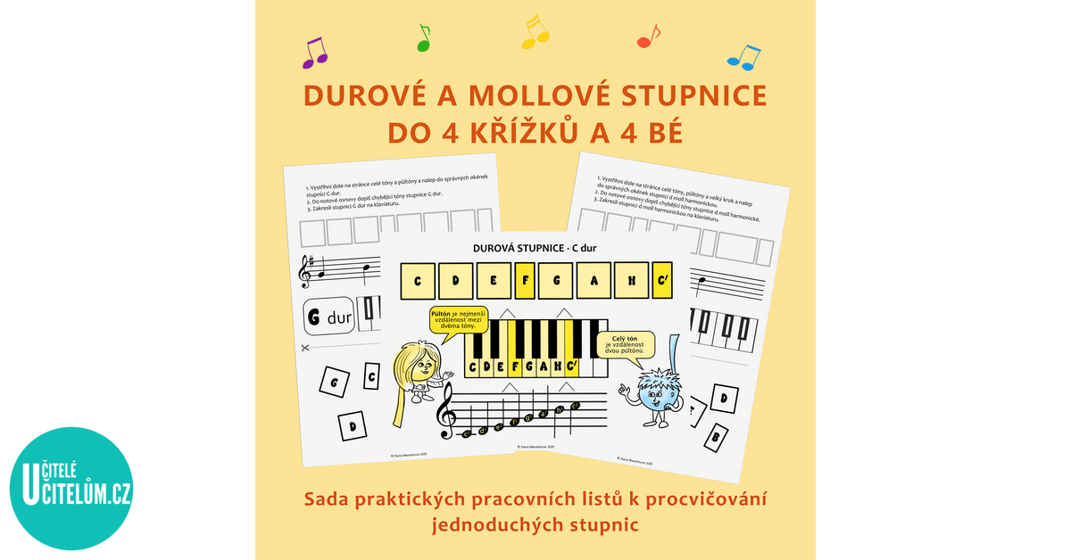 Durové a mollové stupnice do 4 křížků a 4 bé - Hudební výchova ...