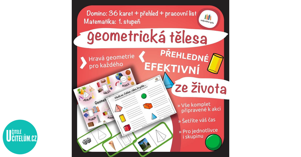 Domino: Geometrická tělesa - Matematika - geometrie | UčiteléUčitelům.cz