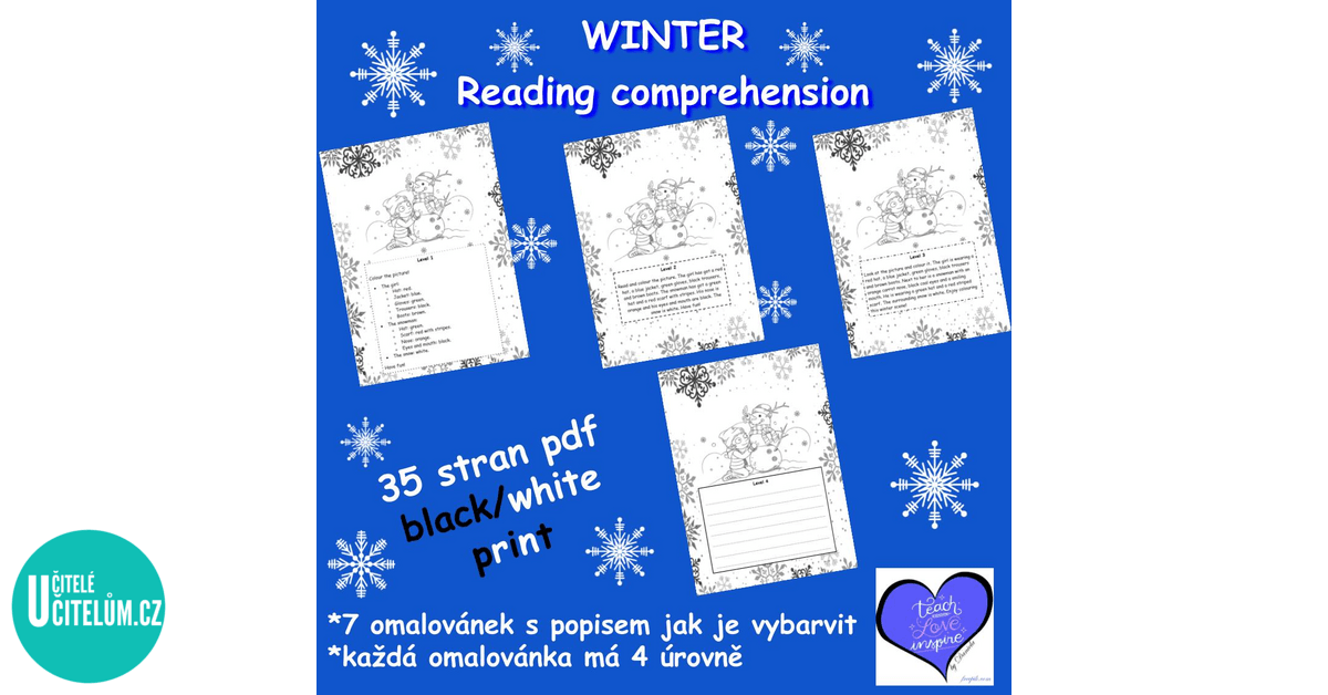 WINTER Reading comprehension, colouring (ZIMA - čtení s porozuměním do ...