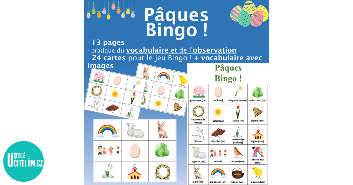 Velikonoce / Pâques - Bingo! - Francouzský jazyk | UčiteléUčitelům.cz