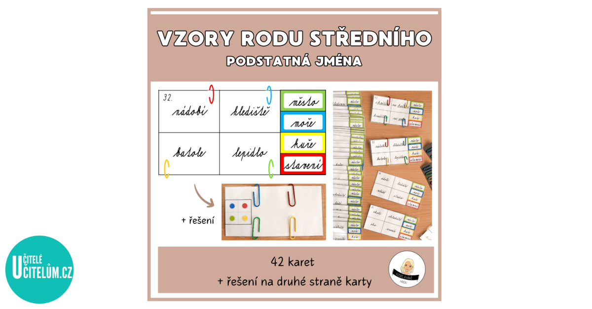 Vzory rodu středního - podstatná jména - Český jazyk - gramatika ...
