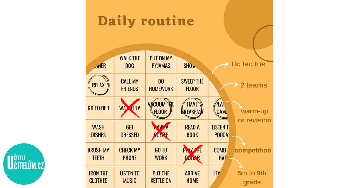 Daily routine - tic tac toe - Anglický jazyk | UčiteléUčitelům.cz