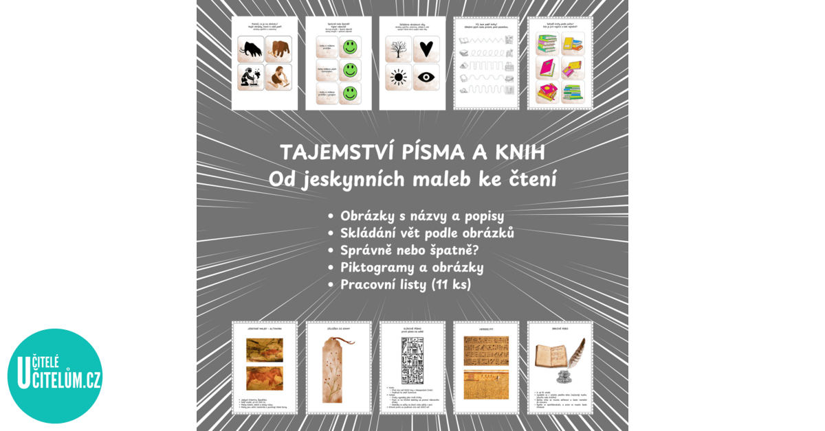 Tajemství písma a knih - obrázky, aktivity, pracovní listy - Nezařazené ...