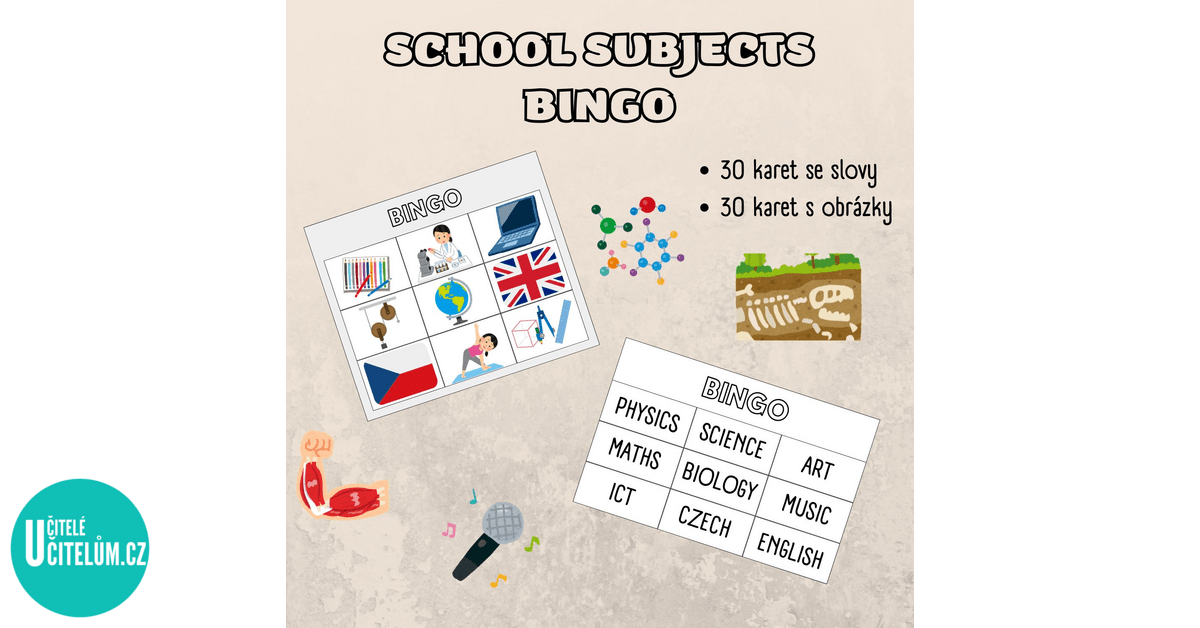 School subjects - bingo - Anglický jazyk | UčiteléUčitelům.cz