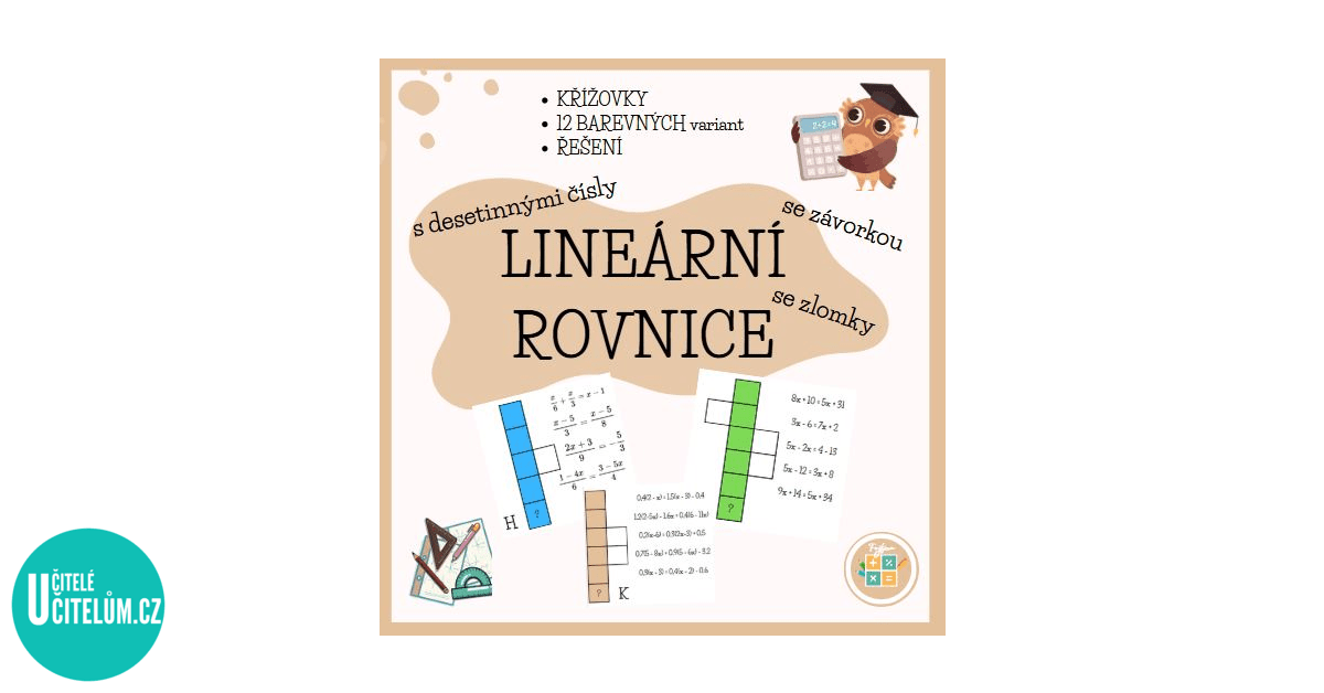 LINEÁRNÍ ROVNICE - křížovky - Matematika | UčiteléUčitelům.cz