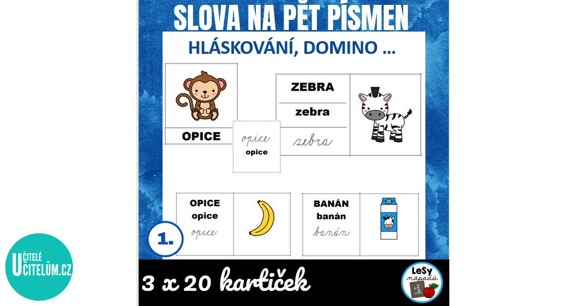 Slova na pět písmen - hláskování slov - Český jazyk - čtení genetickou ...