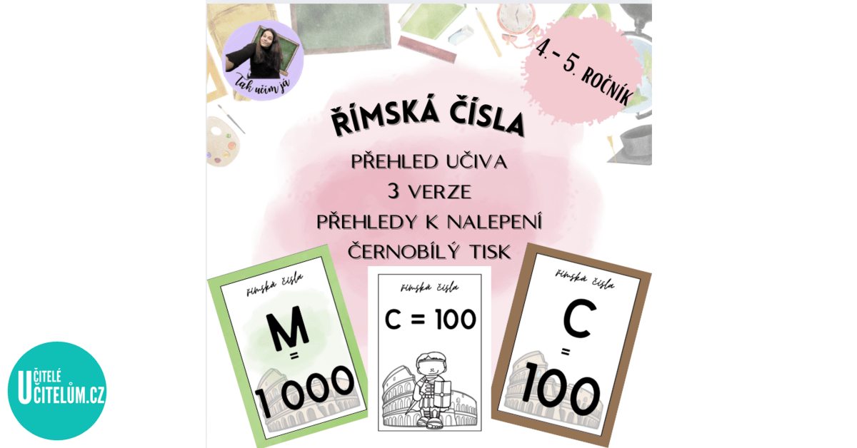 Římská čísla- přehled - Matematika | UčiteléUčitelům.cz
