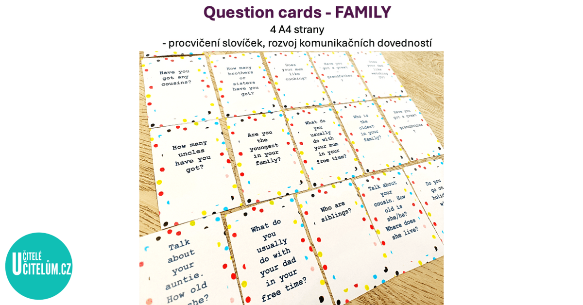 Family - question cards - Anglický jazyk | UčiteléUčitelům.cz