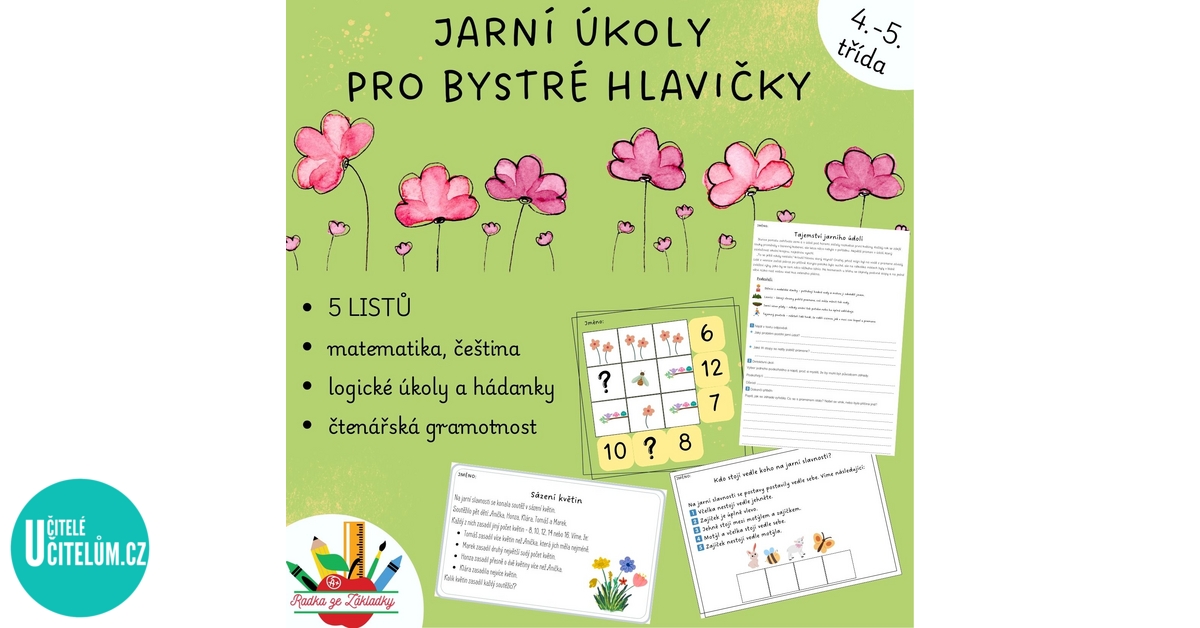 Jarní úkoly pro bystré hlavičky - Český jazyk | UčiteléUčitelům.cz