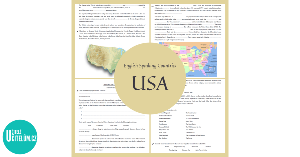 the USA (English speaking countries) - Anglický jazyk | UčiteléUčitelům.cz