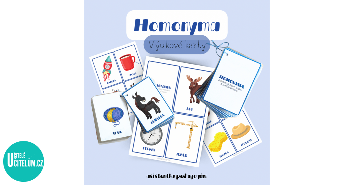 Homonyma - oboustranné karty - Český jazyk | UčiteléUčitelům.cz