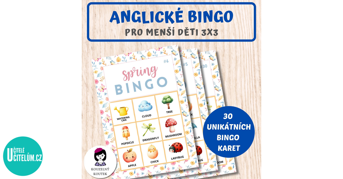 Anglické mini bingo - hra pro menší děti - Anglický jazyk ...