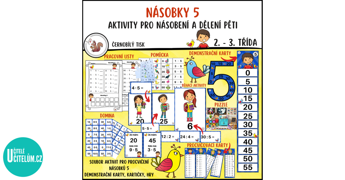 Násobky 5 - malá násobilka - Matematika | UčiteléUčitelům.cz