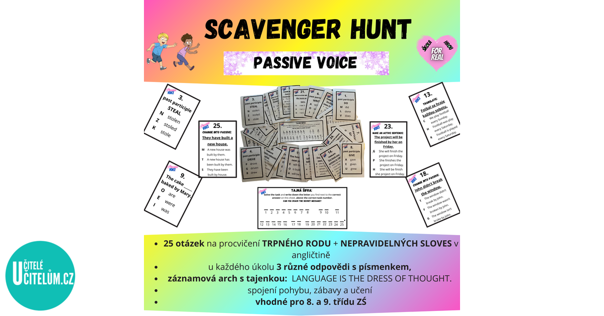 Scavenger Hunt - Passive voice - Anglický jazyk | UčiteléUčitelům.cz