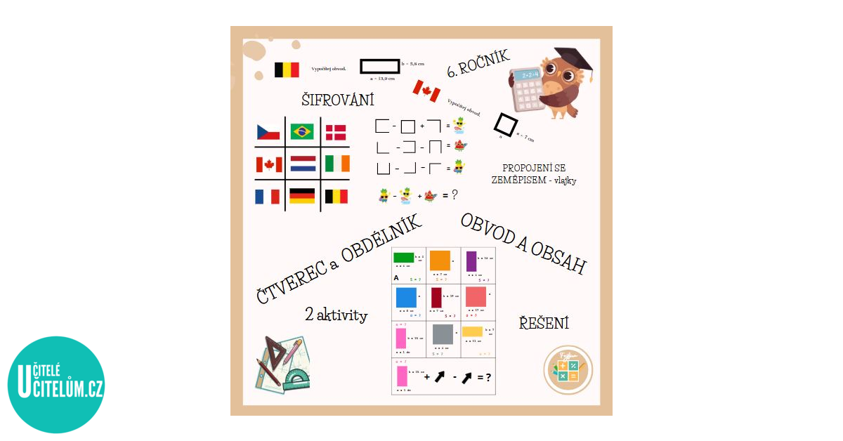 ČTVEREC, OBDÉLNÍK - obvod, obsah - 2 aktivity - Matematika - geometrie ...