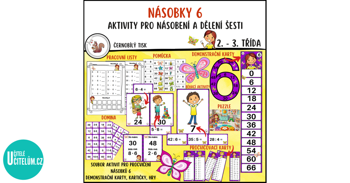 Násobky 6 - malá násobilka - Matematika | UčiteléUčitelům.cz