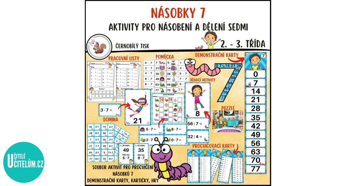 Násobky 7 - malá násobilka - Matematika | UčiteléUčitelům.cz
