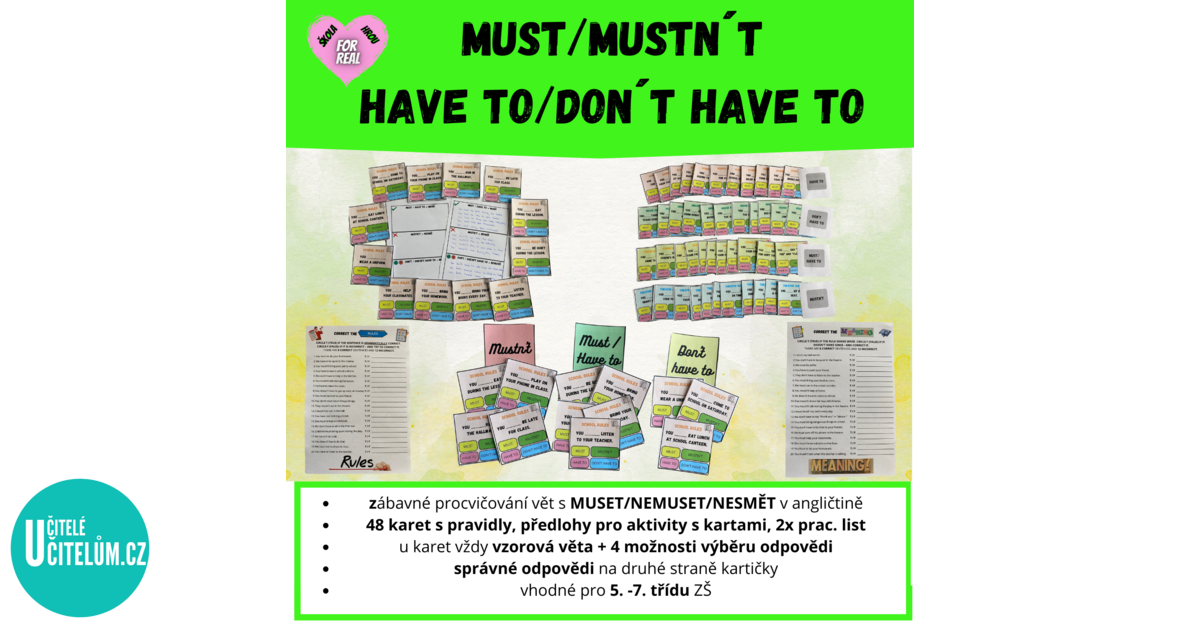 Must/have to/mustn't/don't have to - activity pack - Anglický jazyk ...