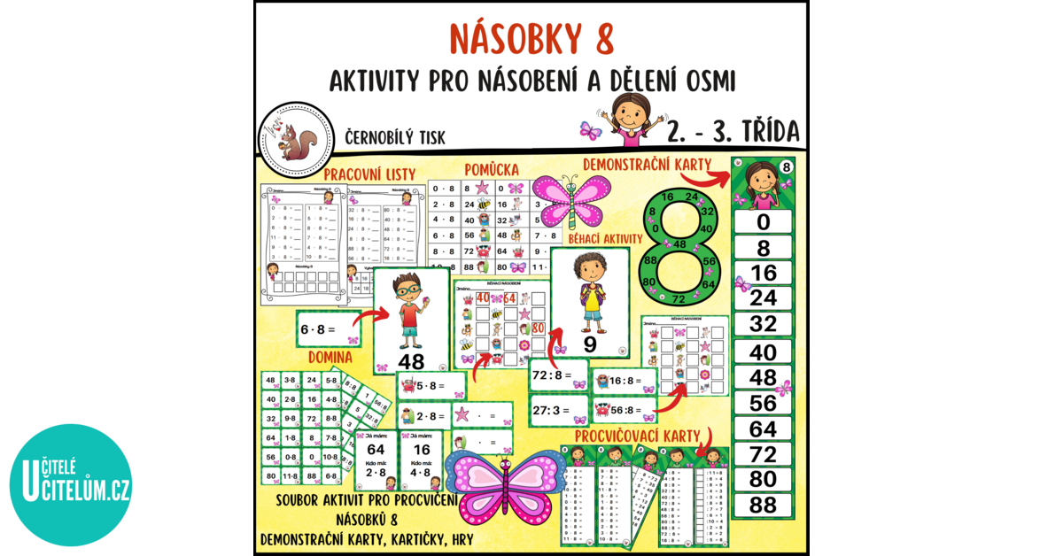 Násobky 8 - malá násobilka - Matematika | UčiteléUčitelům.cz