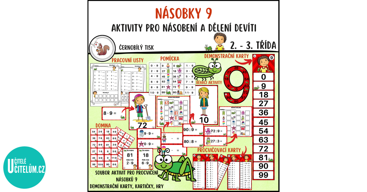 Násobky 9 - malá násobilka - Matematika | UčiteléUčitelům.cz