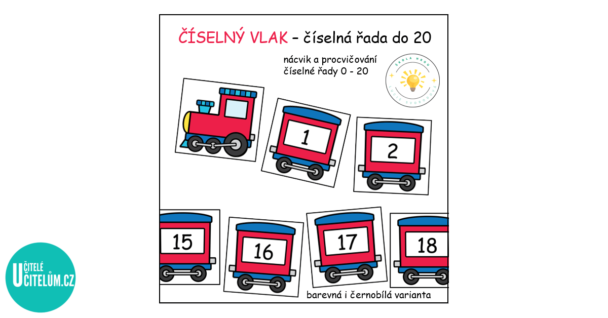 ČÍSELNÝ VLAK - číselná řada 0 - 20 - Matematika | UčiteléUčitelům.cz