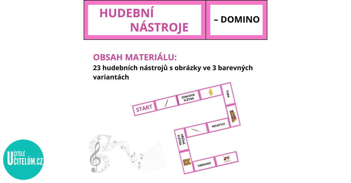 HUDEBNÍ NÁSTROJE - domino - Hudební výchova | UčiteléUčitelům.cz