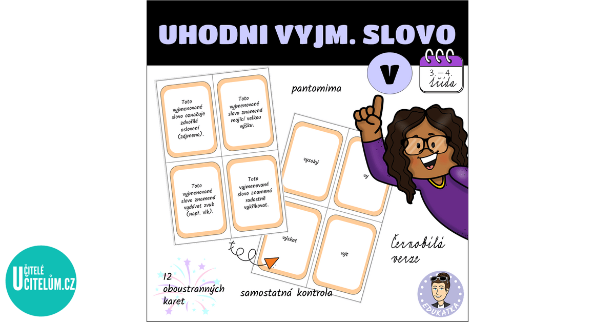 Uhodni vyjmenované slovo po V - Český jazyk | UčiteléUčitelům.cz