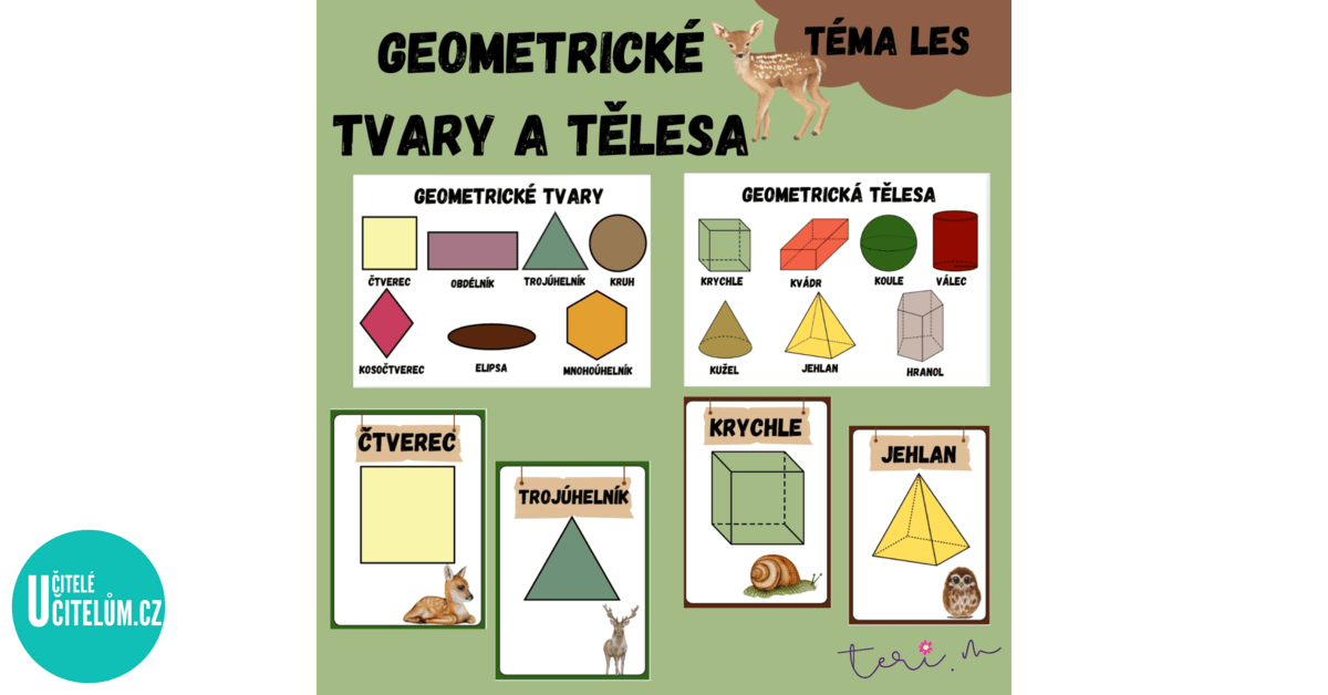 Geometrické tvary a tělesa - téma LES - Matematika - geometrie ...