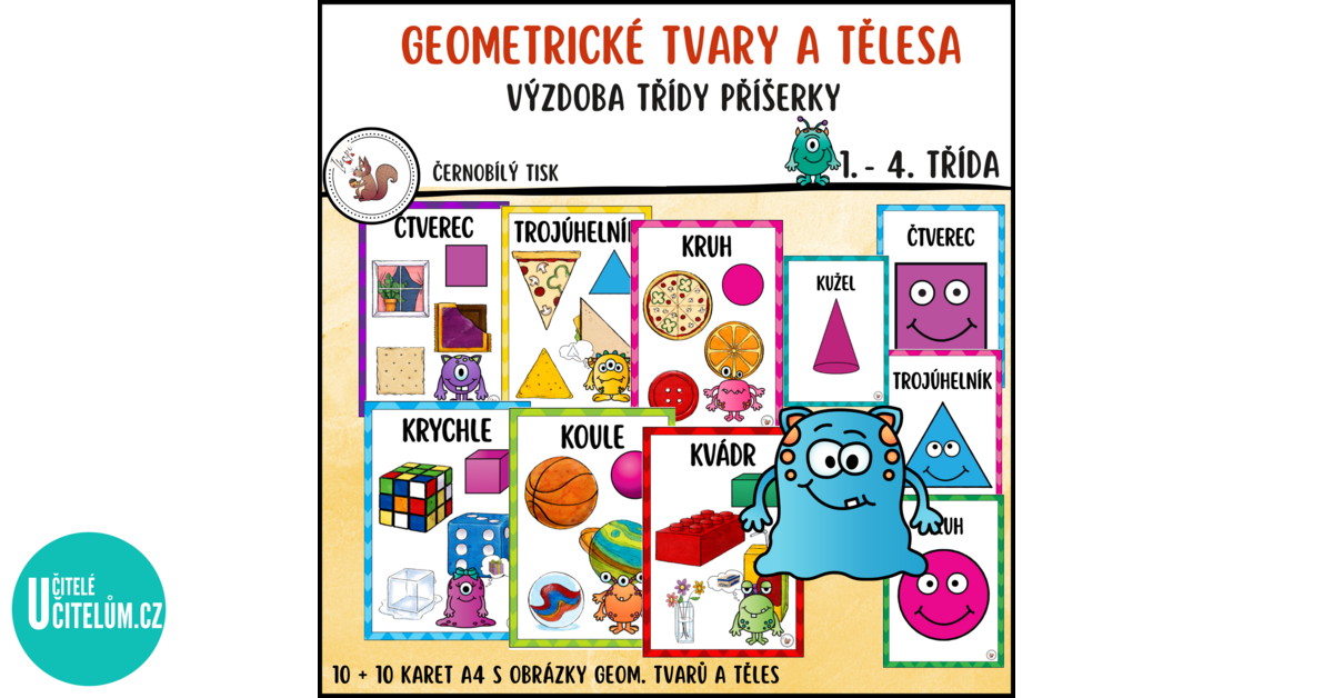 Geometrické tvary a tělesa příšerky - Matematika - geometrie ...