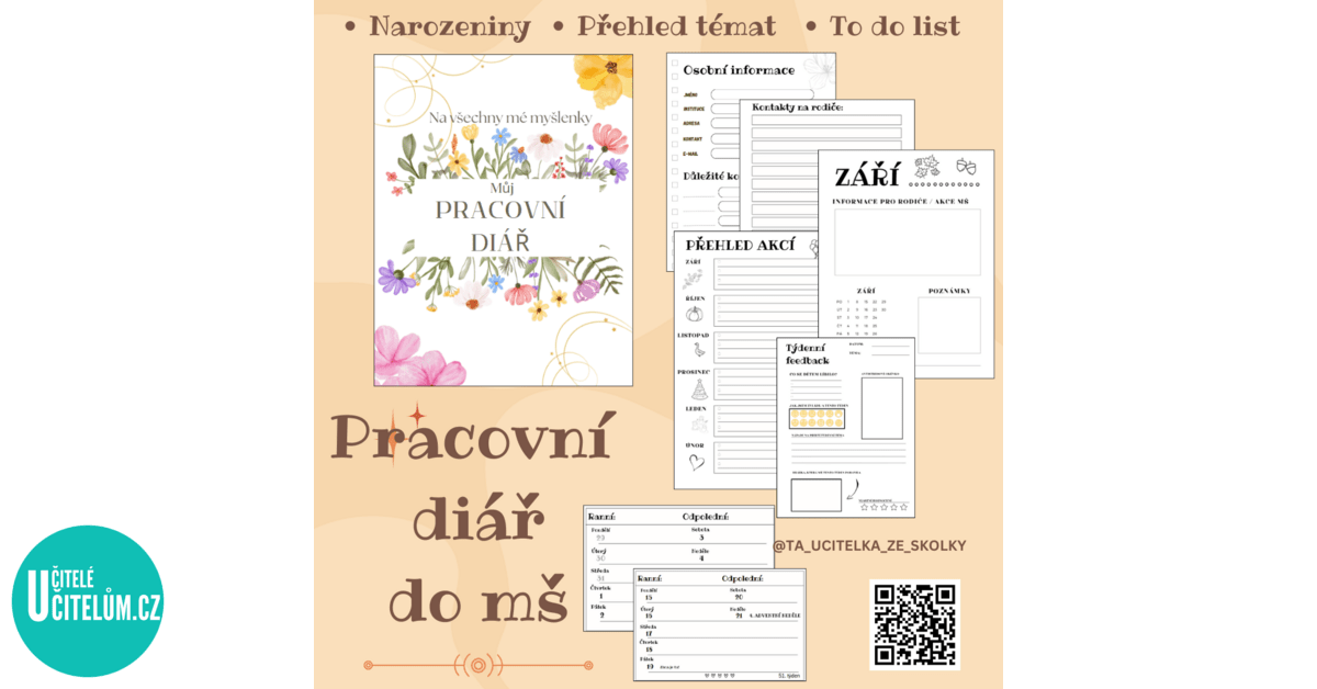 DIÁŘ PRO PANÍ UČITELKY DO MŠ - Nezařazené k předmětu | UčiteléUčitelům.cz