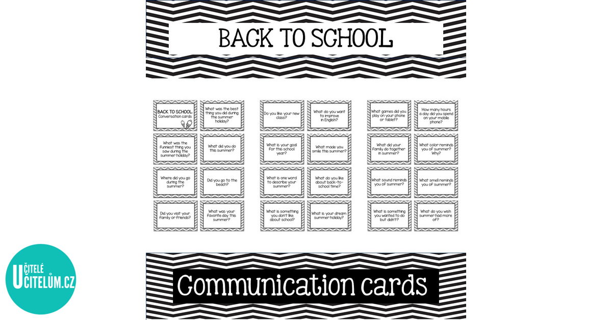 Back to school - conversation cards - Anglický jazyk | UčiteléUčitelům.cz