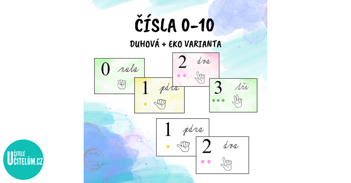 Číslice 0-10 duhové - Matematika | UčiteléUčitelům.cz