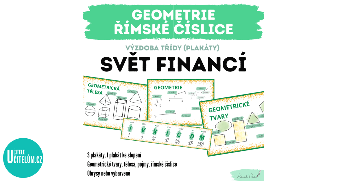 SVĚT FINANCÍ - Geometrické pojmy, římské číslice - Matematika ...