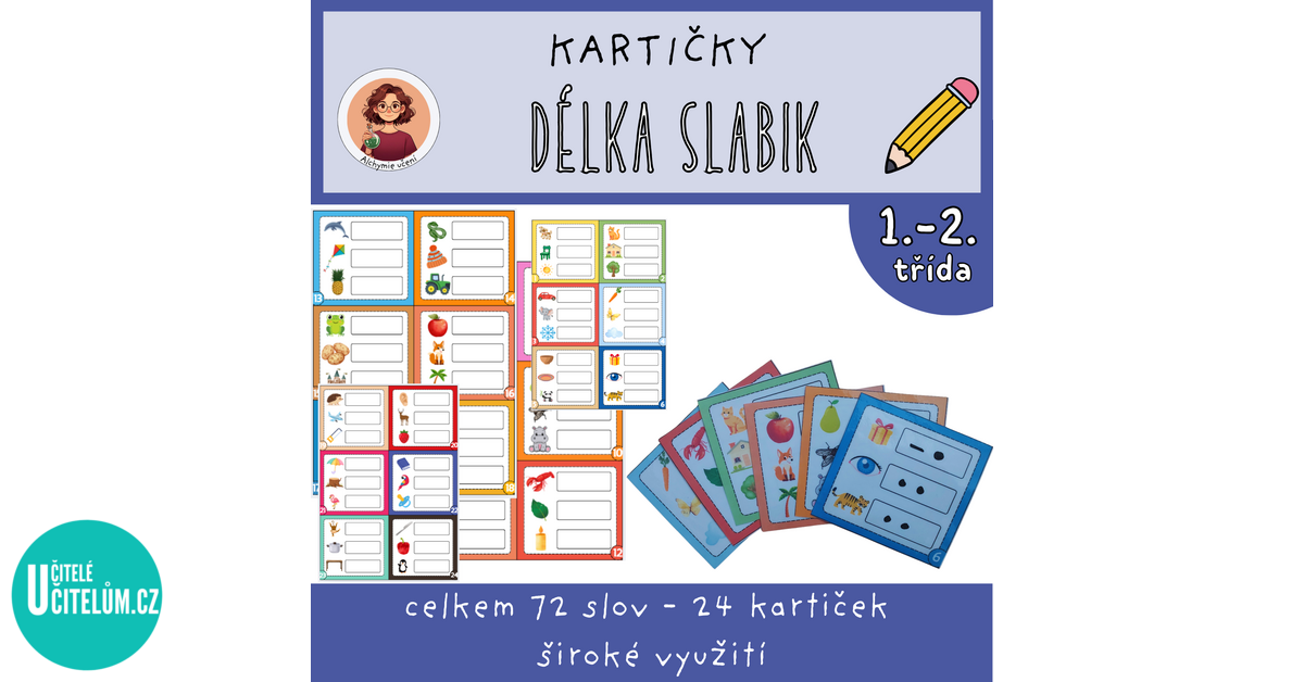 Délka slabik - kartičky - Český jazyk | UčiteléUčitelům.cz