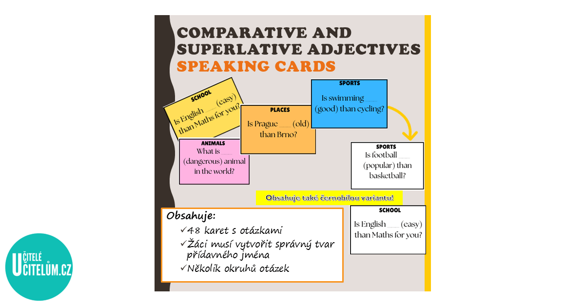 Comparative and superlative adjectives - speaking cards - Anglický ...