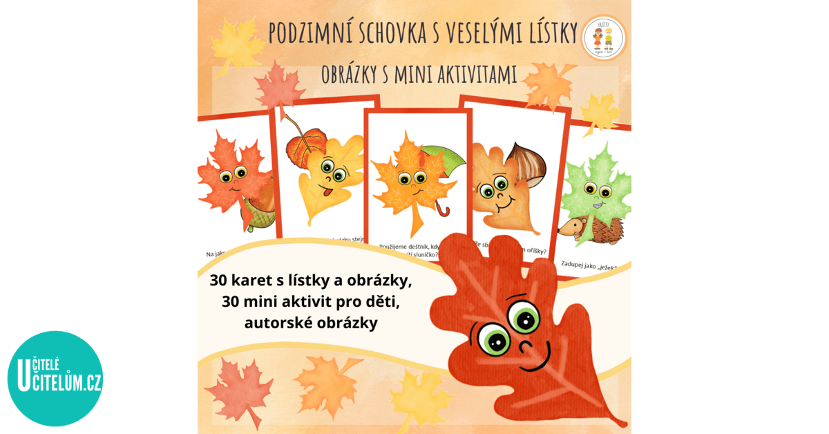 Podzimní schovka s veselými lístky - Obrázky s mini aktivitami ...