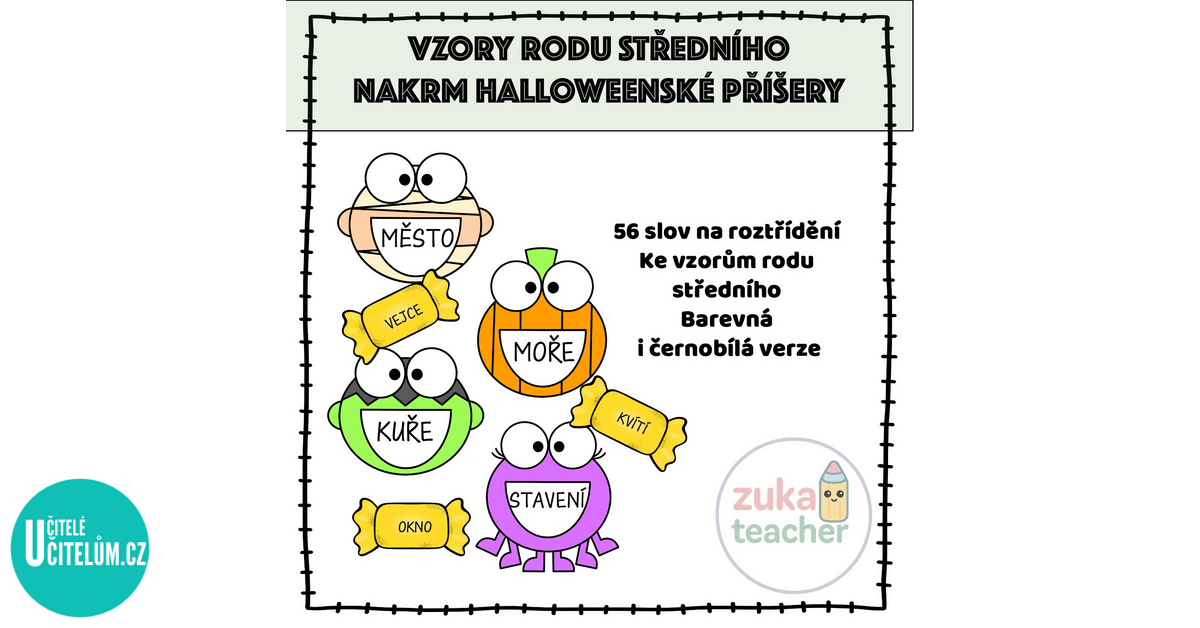 Vzory rodu středního - Halloweenské příšery - Český jazyk ...