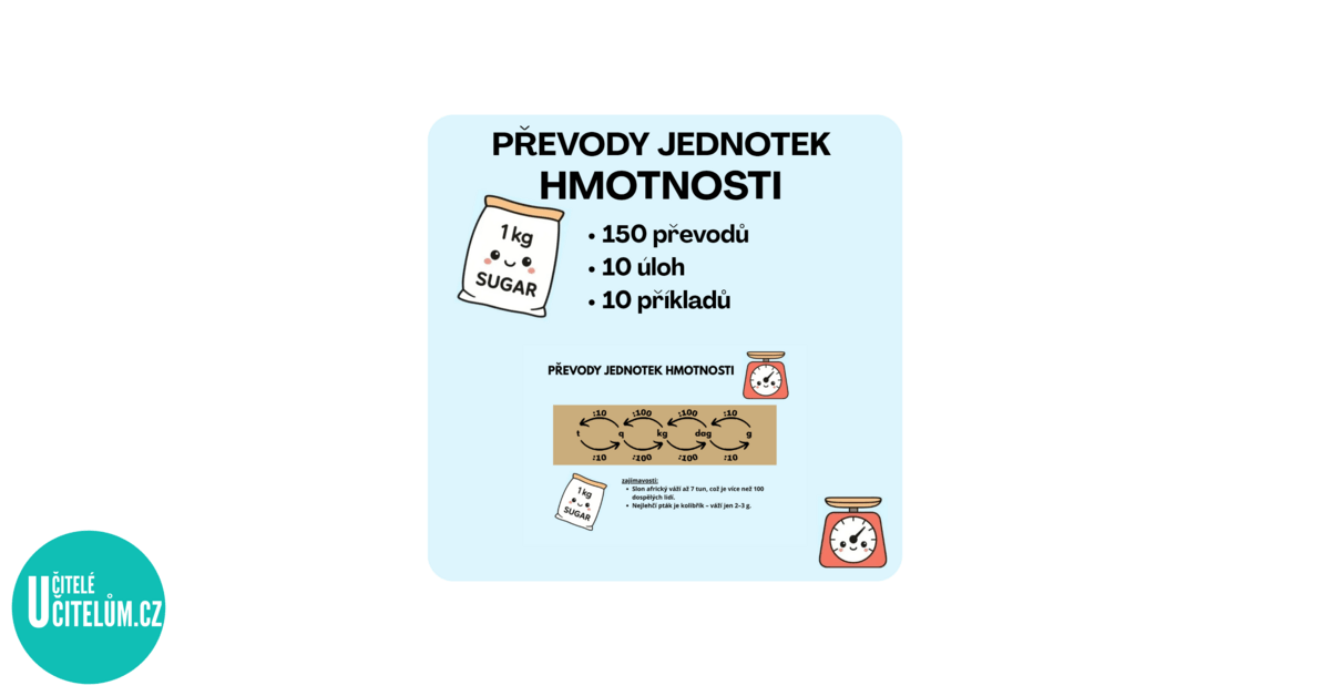 PŘEVODY JEDNOTEK - HMOTNOST - Fyzika | UčiteléUčitelům.cz