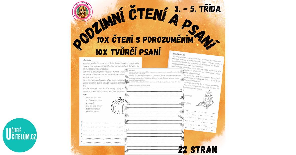 Podzimní čtení a psaní pro 3.-5. třídu - čtení s porozuměním a tvůrčí ...