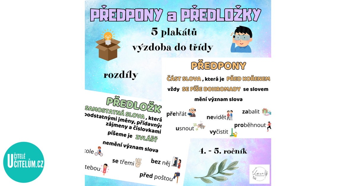 PŘEDPONY a PŘEDLOŽKY - plakáty - Český jazyk | UčiteléUčitelům.cz