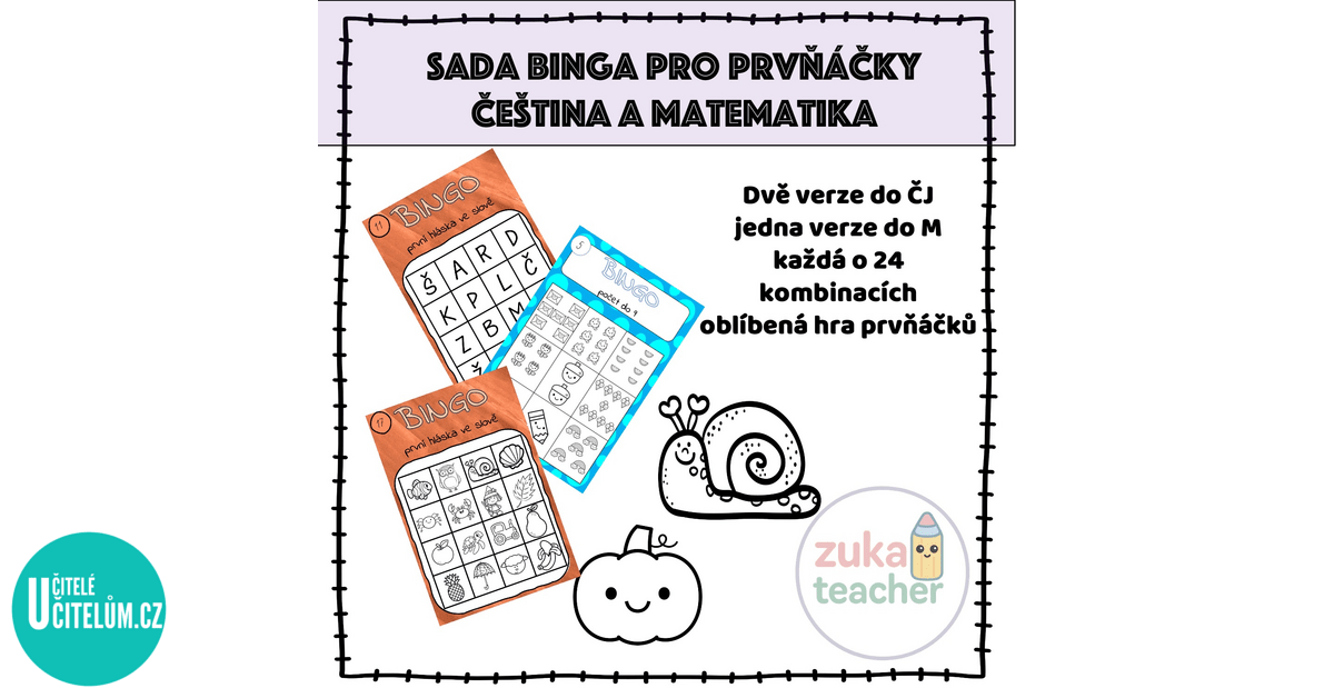 Sada 2 her - Binga pro prvňáčky - Český jazyk | UčiteléUčitelům.cz